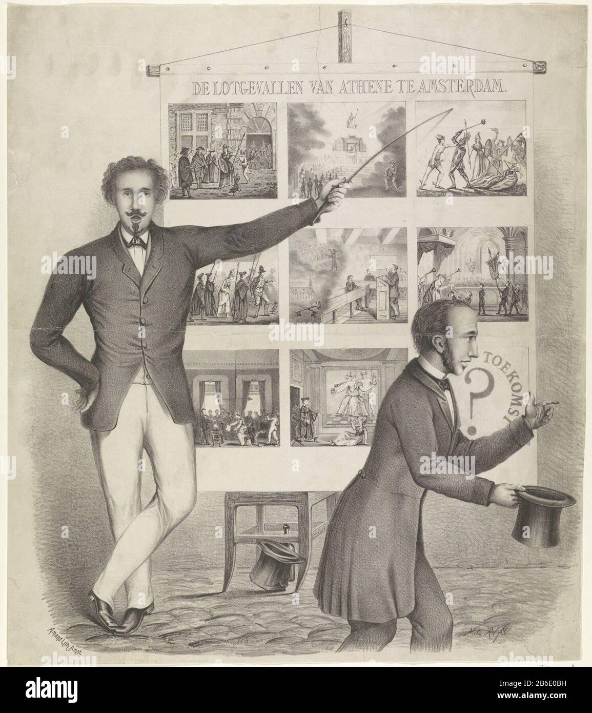 Leaf from an Amsterdam student almanac, 1875 The fate of Athens to ...