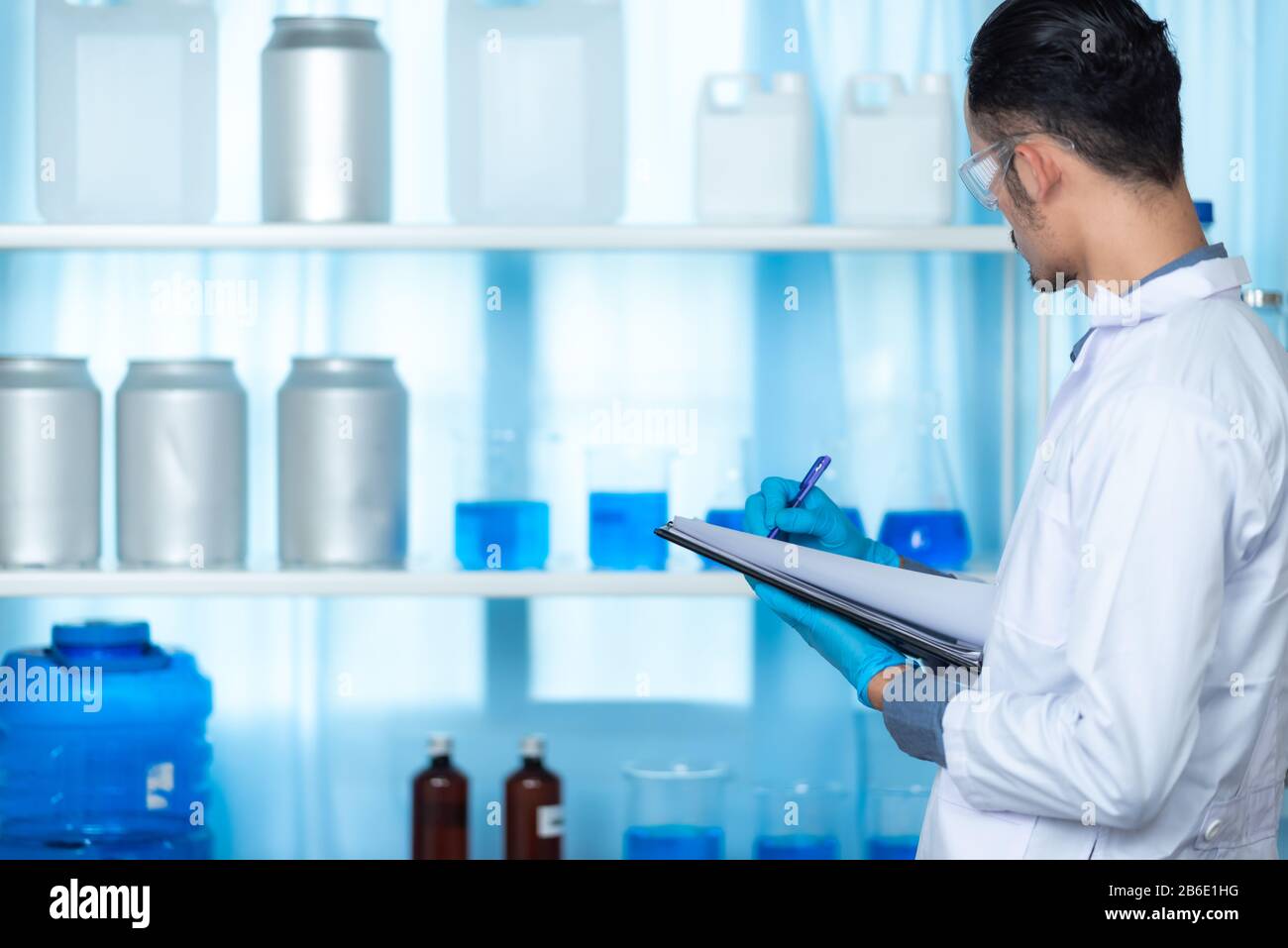 Health care researchers working in life science laboratory Stock Photo ...
