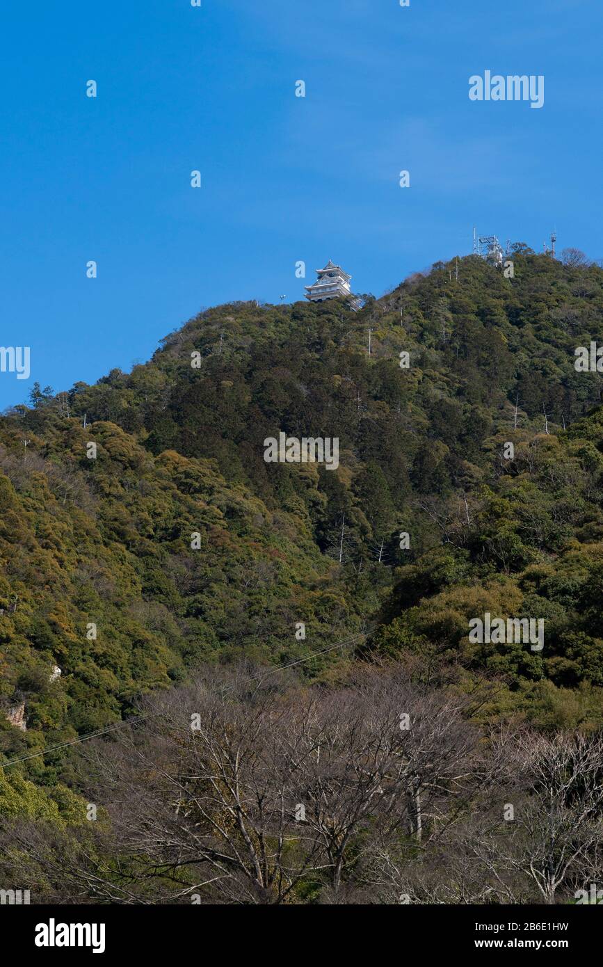 Gifu Castle located at the top of Mt.Kinka, Gifu City, Gifu Prefecture ...