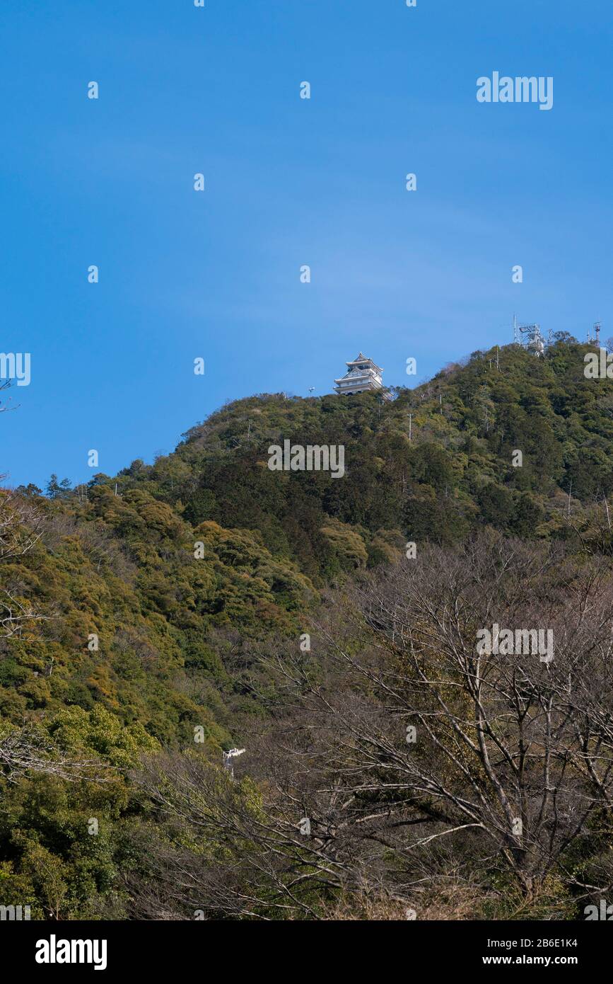 Gifu Castle located at the top of Mt.Kinka, Gifu City, Gifu Prefecture ...