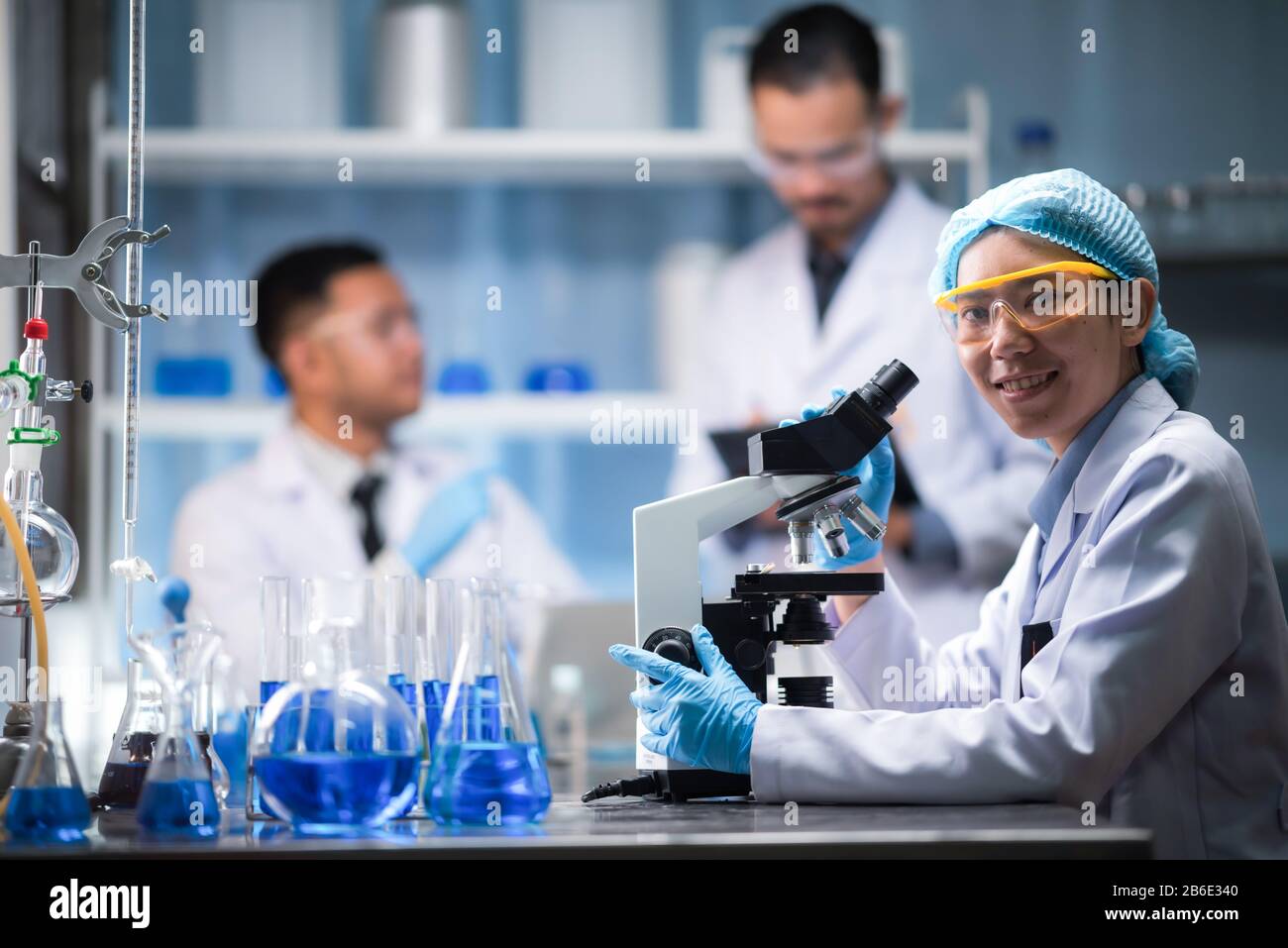 Scientific researchers team are working in the laboratory Stock Photo ...