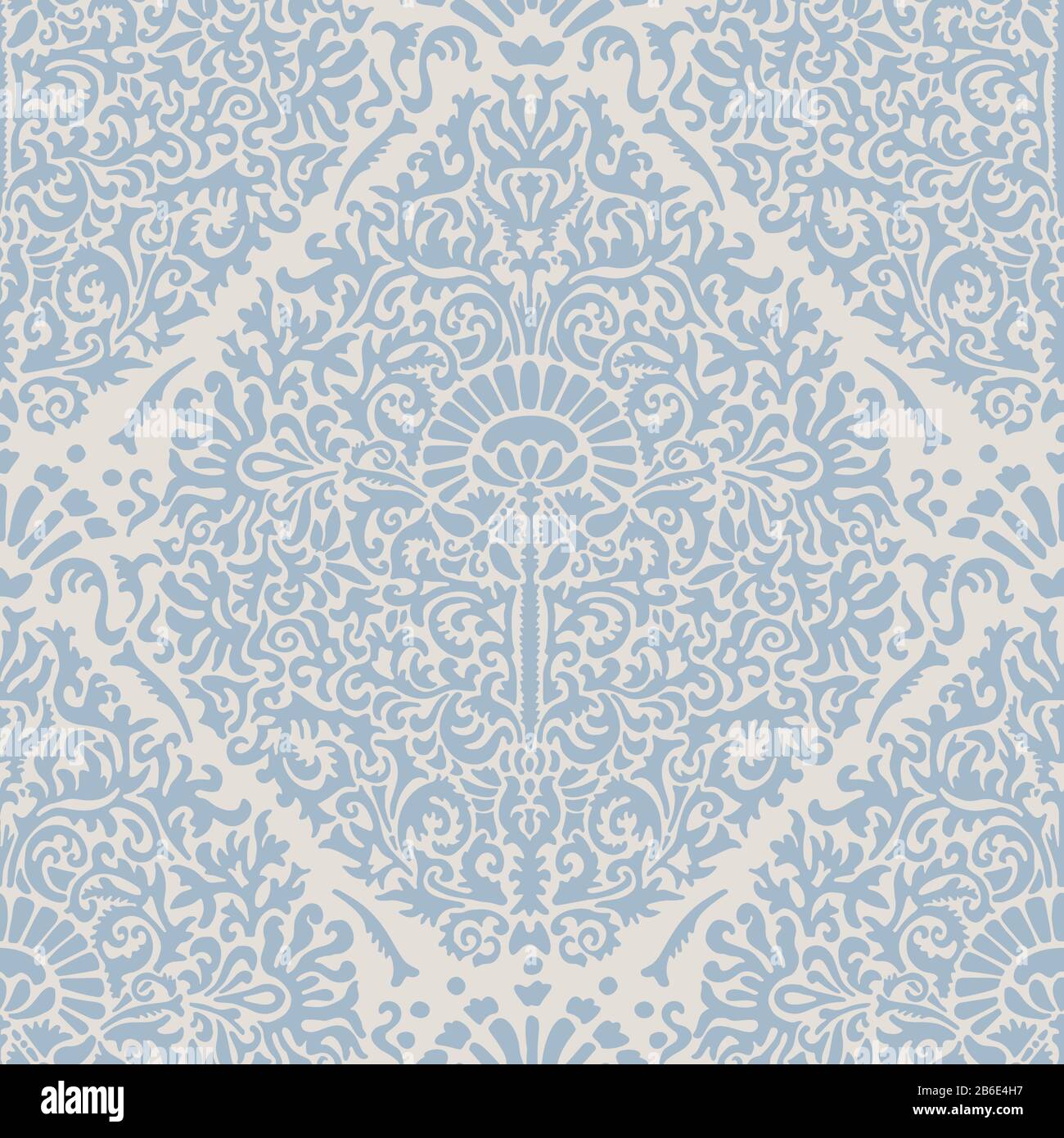 French blu shabby chic damask vector texture background. Antique ecru ...