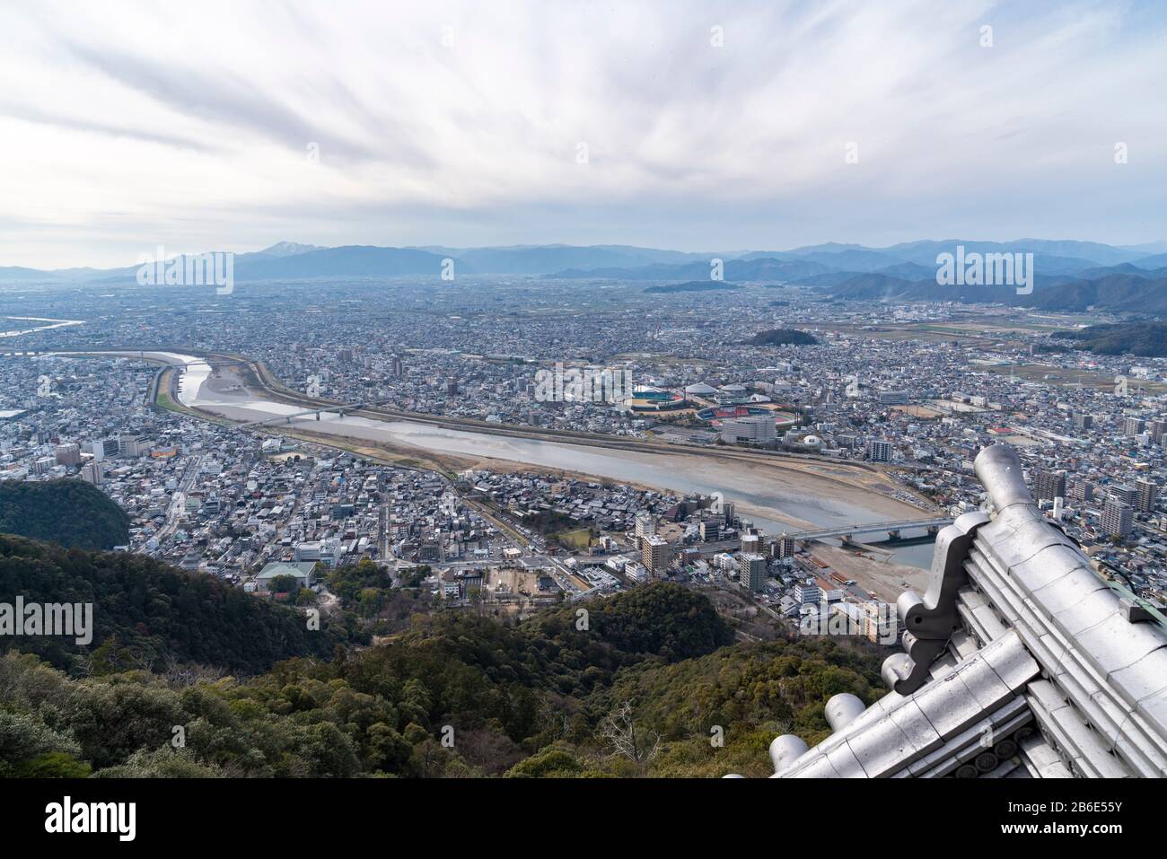 View from Gifu Castle located at the top of Mt.Kinka, toward western ...
