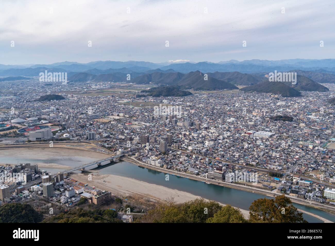 View from Gifu Castle, located at the top of Mt.Kinka, toward north ...
