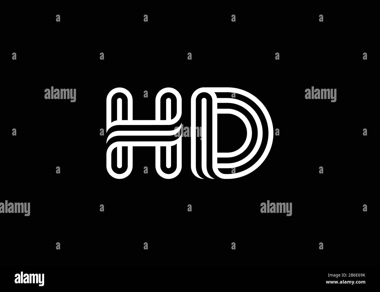 H D HD Initial Letter Logo design vector template, Graphic Alphabet ...