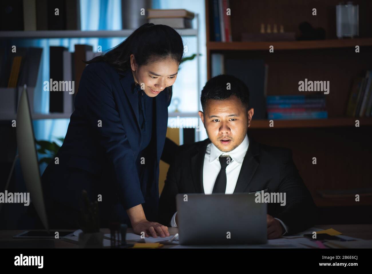 Business men are planning their business plans for a growing company ...
