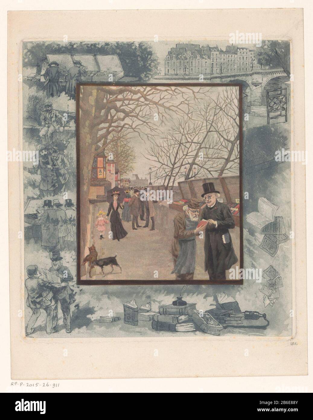 Book stalls on a quay in Paris View of a dock with book stalls in the ...