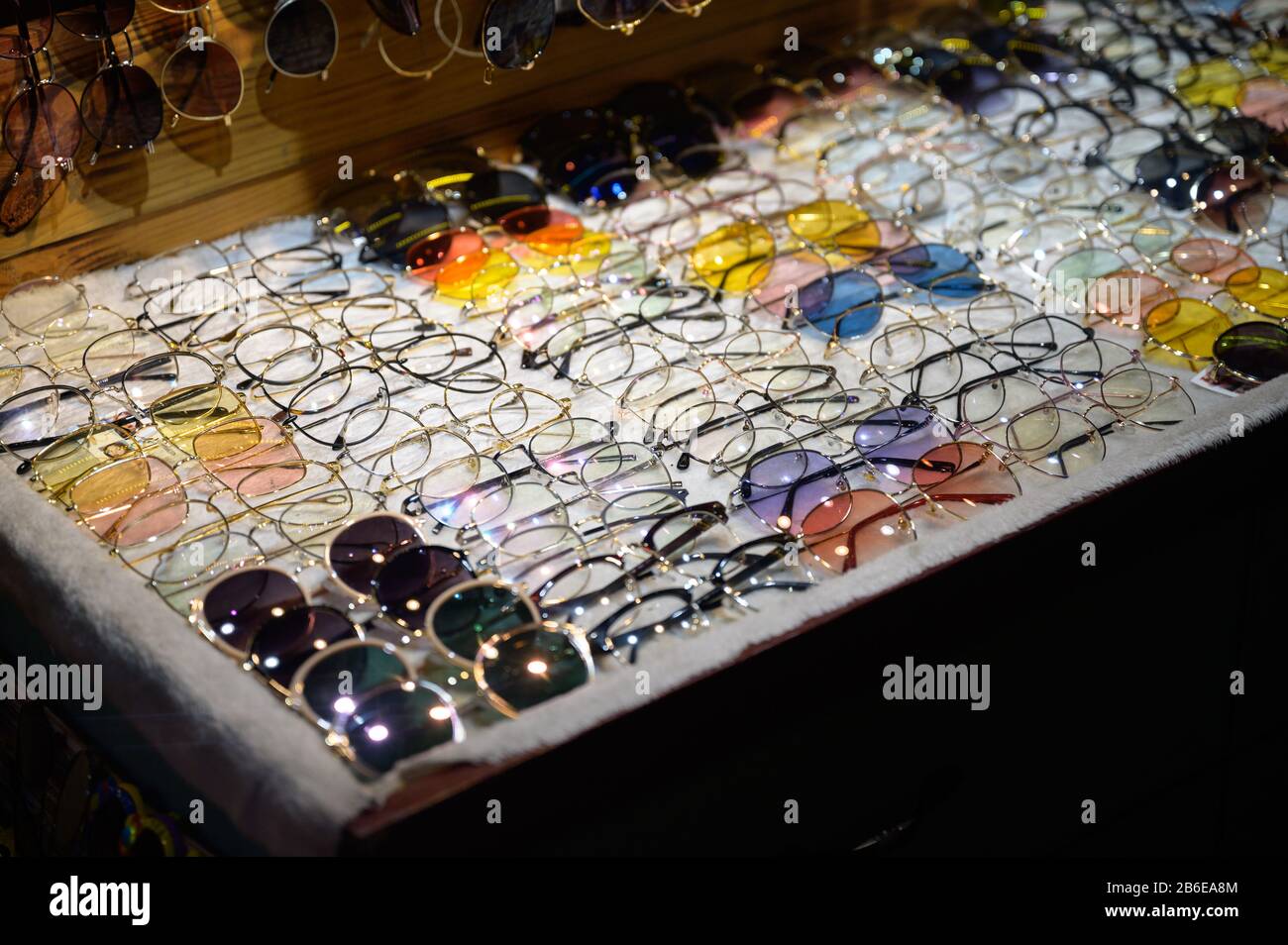 variety of fashion glasses stall Stock Photo - Alamy