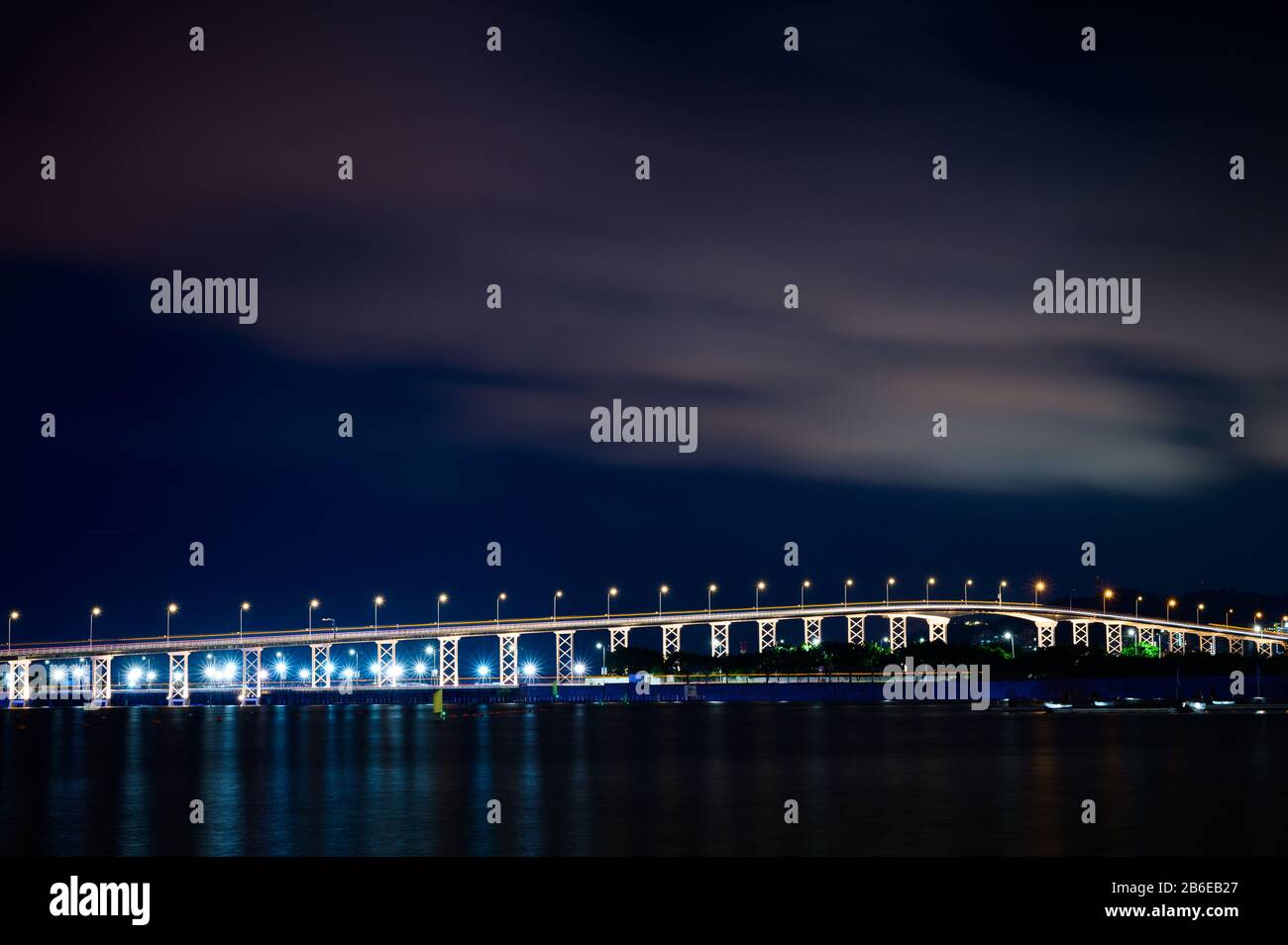 Sai Van Bridge in Macau at night Stock Photo - Alamy