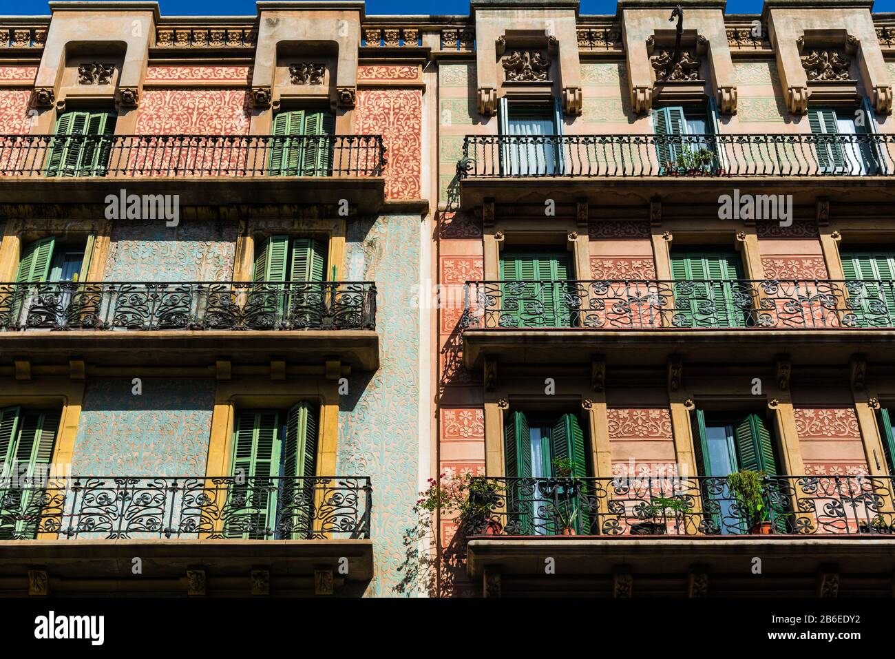 View at traditional colorful Spanish architecture houses Stock Photo ...