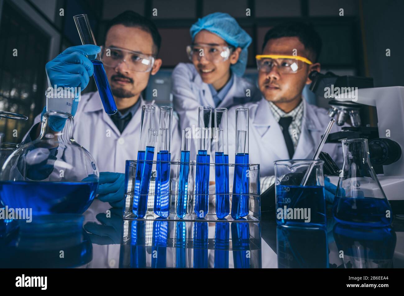 Scientific researchers team are working in the laboratory Stock Photo ...