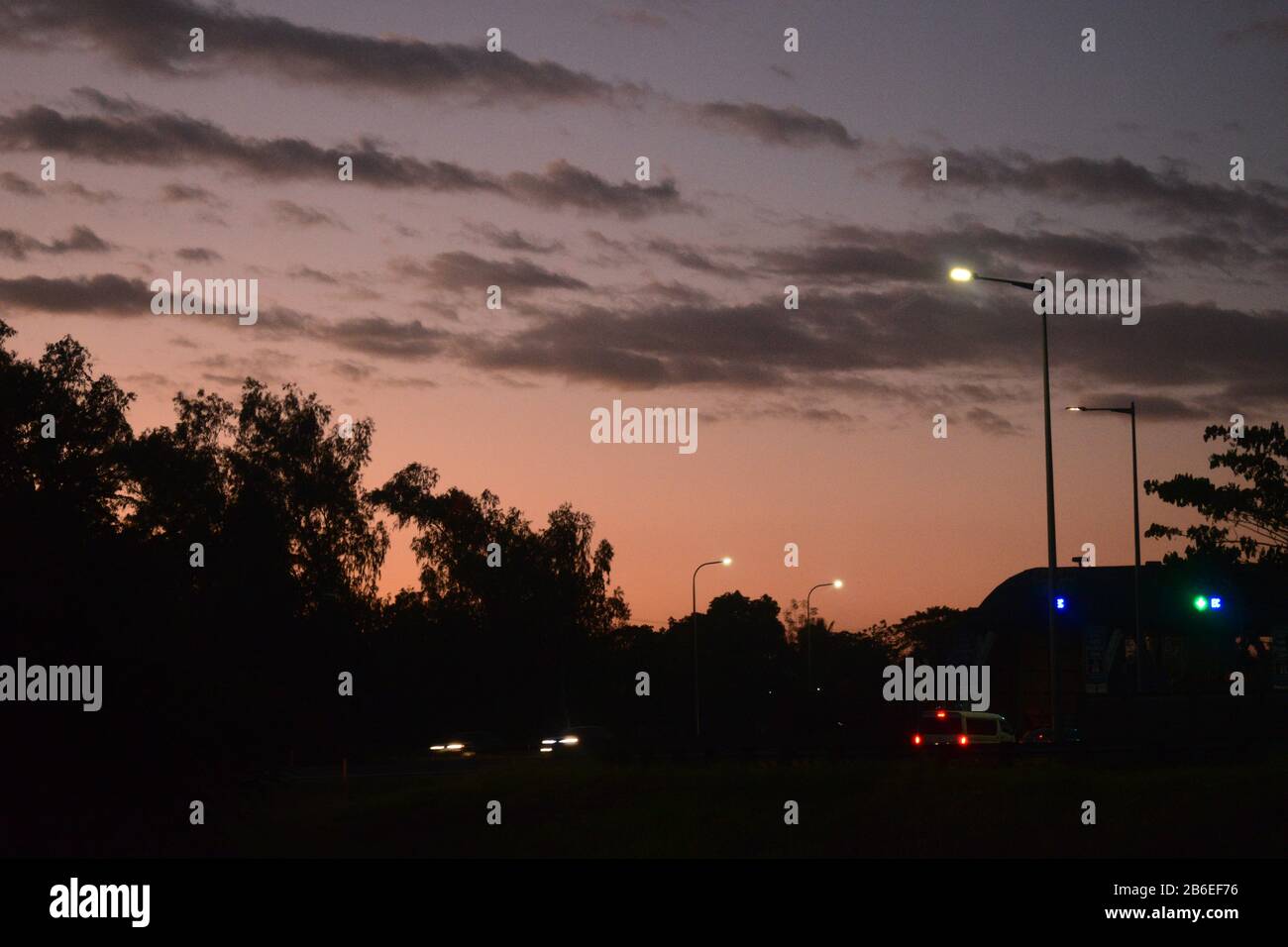 Sunset on Travel Stock Photo - Alamy