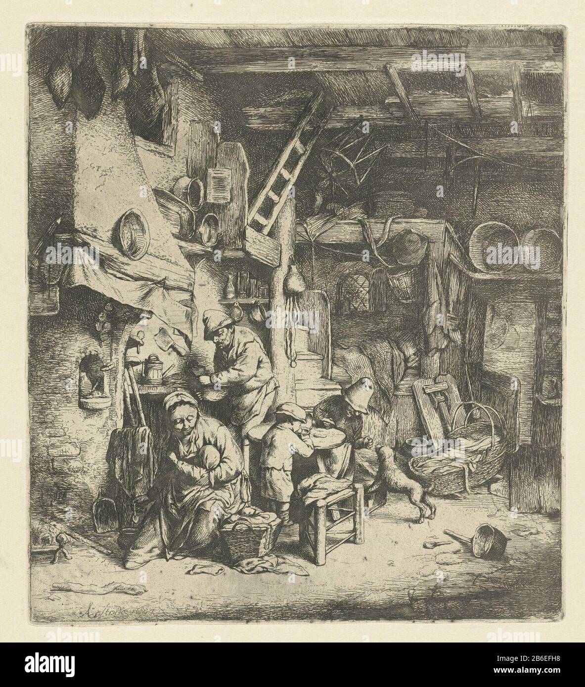 Peasant family in the interior peasant household Peasant family in ...