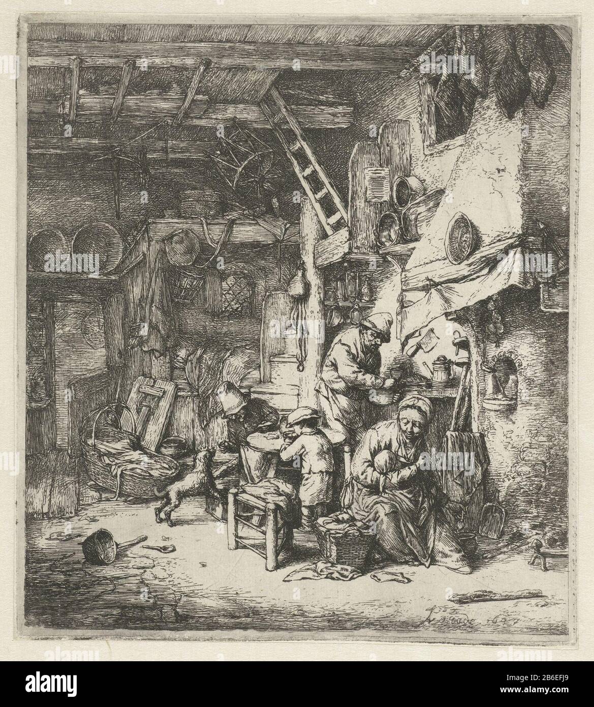 Peasant family in the interior peasant household Easy li room with ...