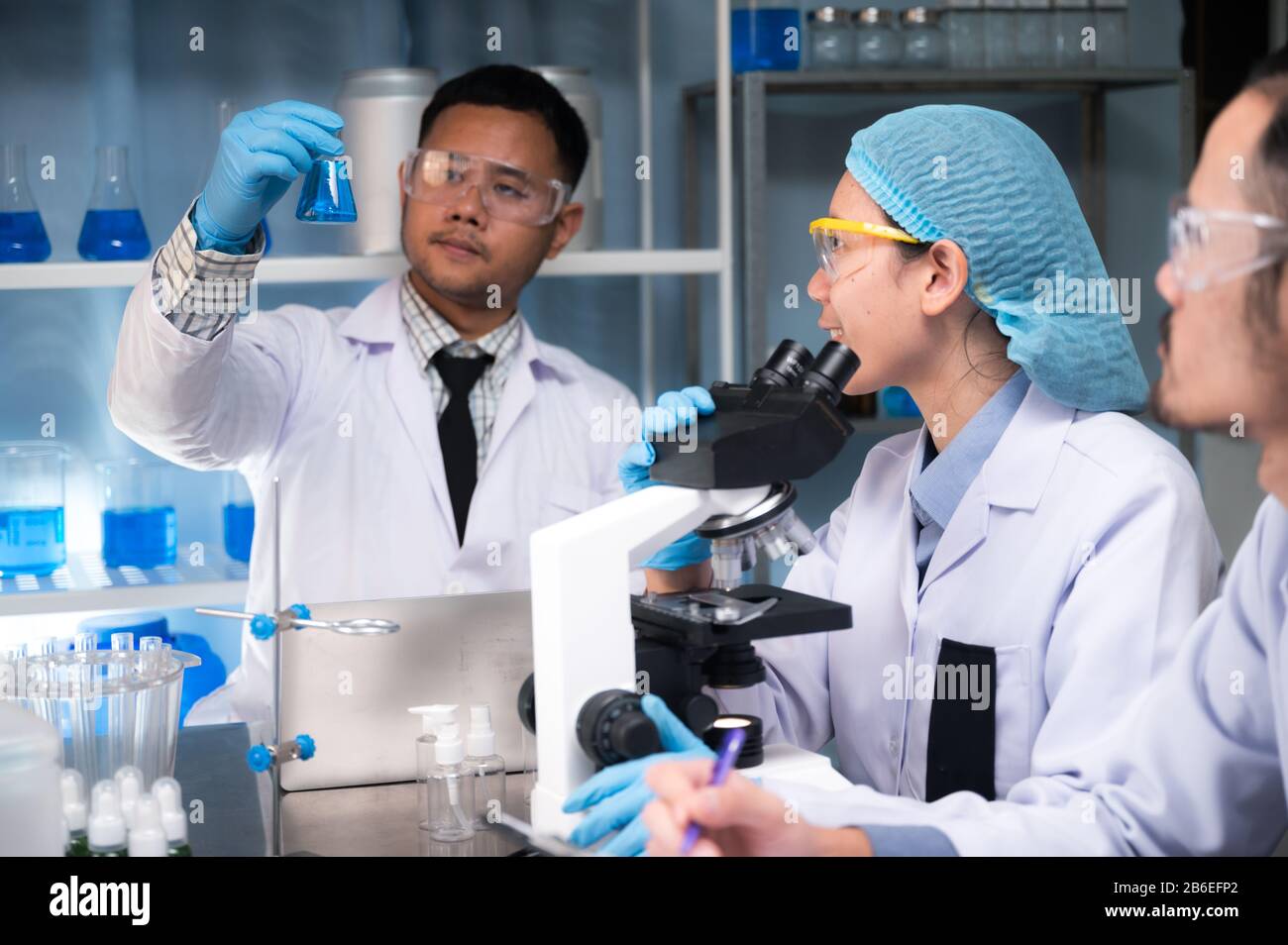 Scientific researchers team are working in the laboratory Stock Photo ...
