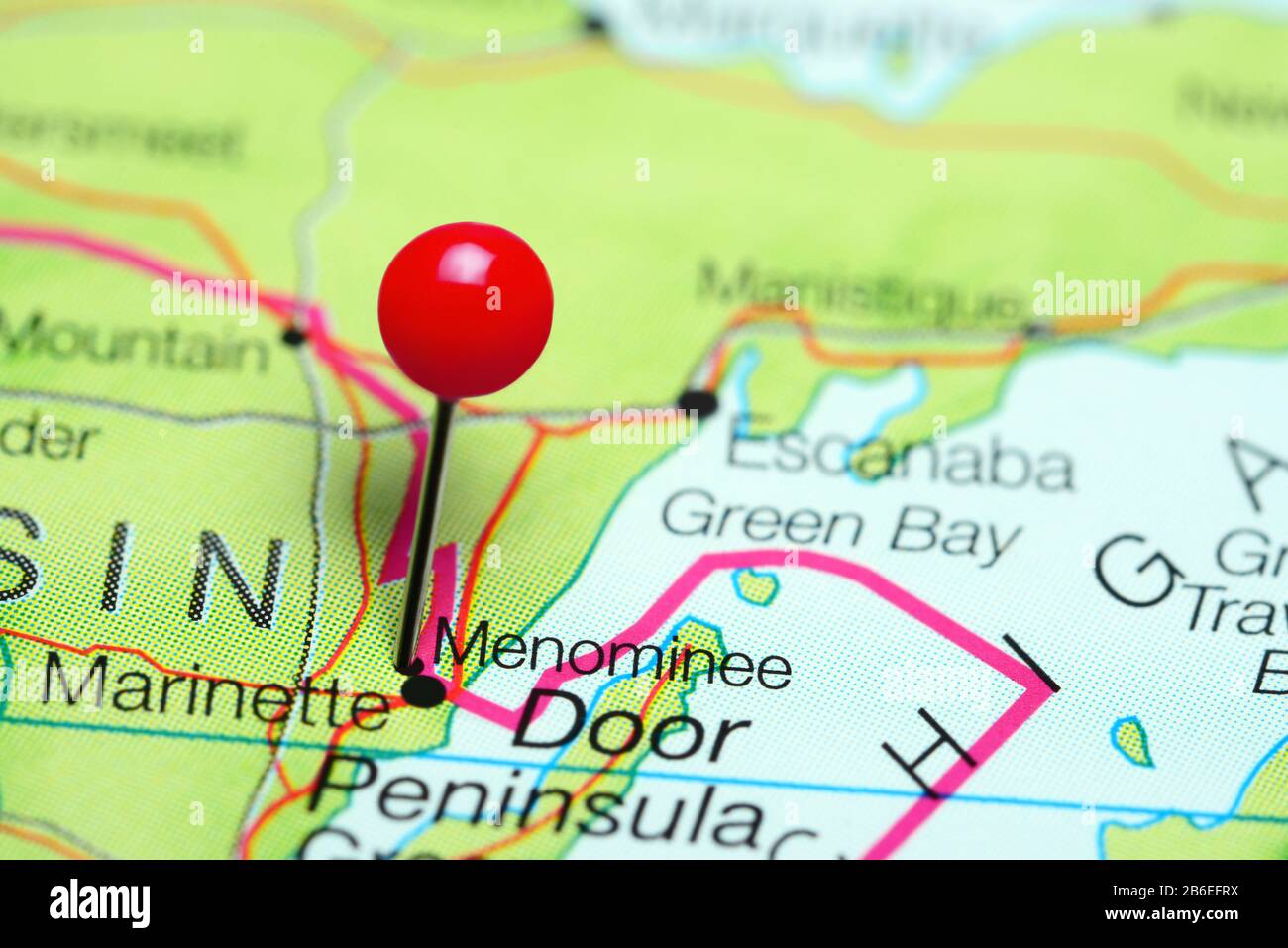 Menominee map hi-res stock photography and images - Alamy