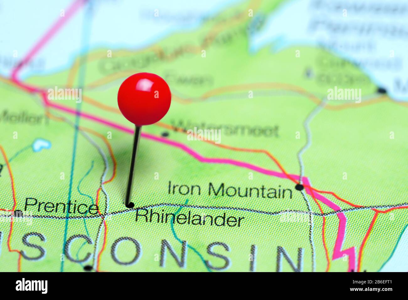 Rhinelander map hi-res stock photography and images - Alamy