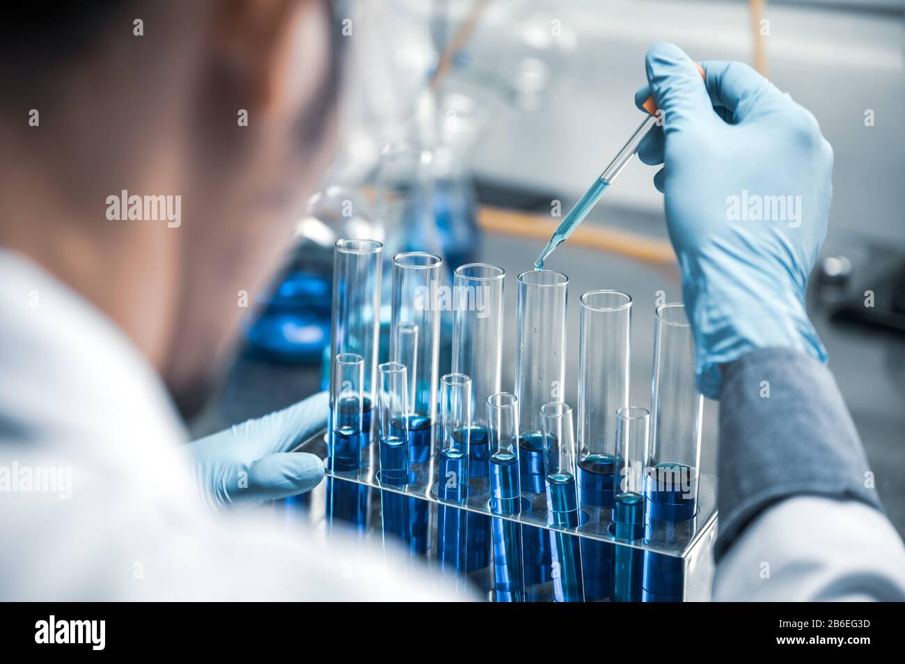 Health care researchers working in life science laboratory Stock Photo ...