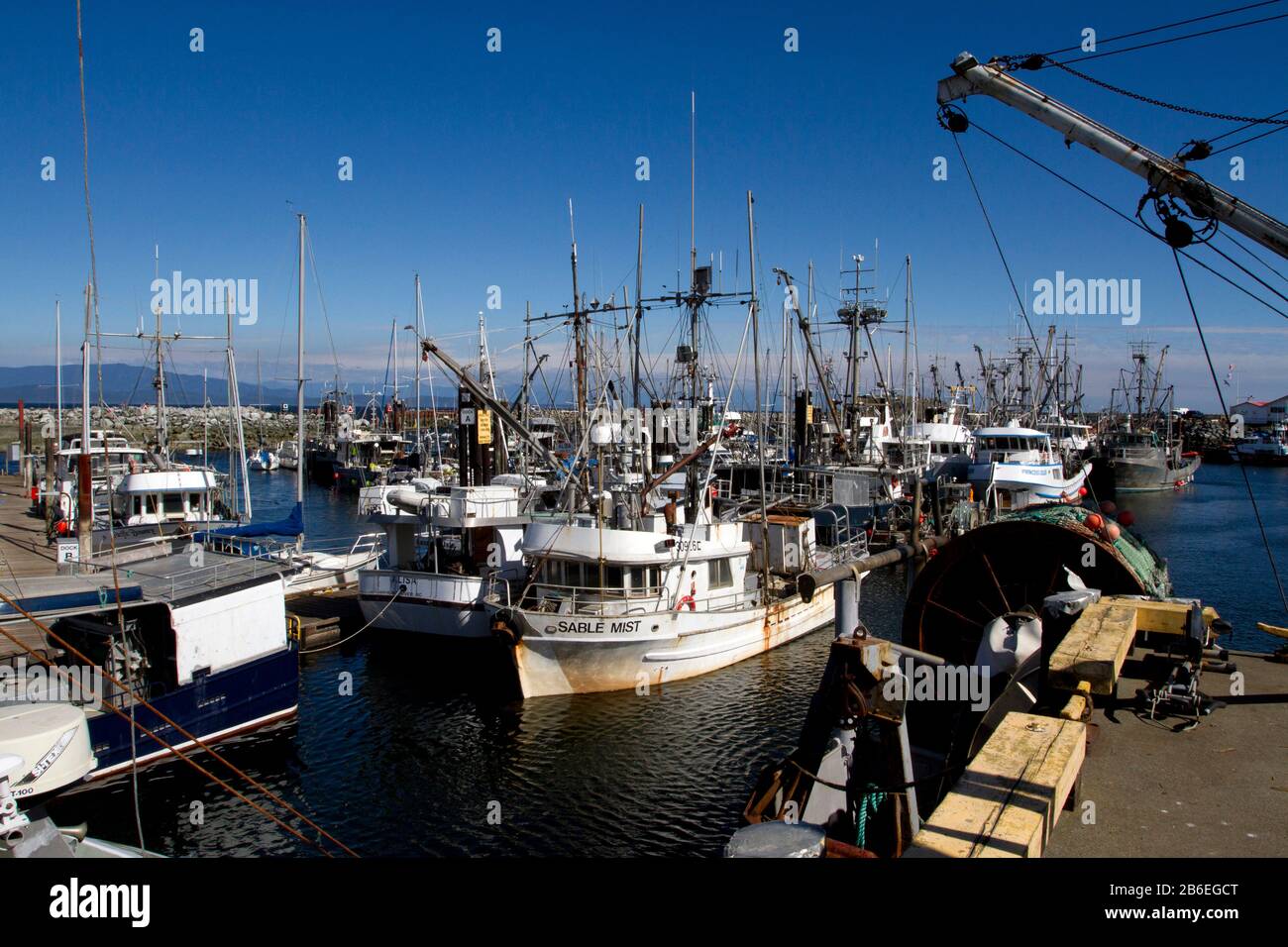 Commercial fishing vessels in French Creek Harbour, near Parksville ...