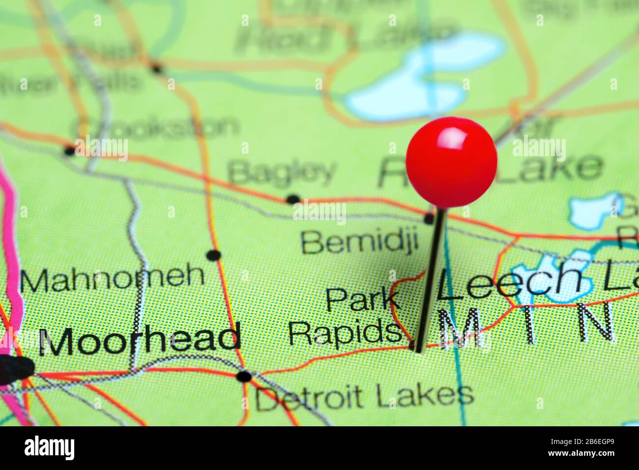 Park Rapids pinned on a map of Minnesota, USA Stock Photo - Alamy