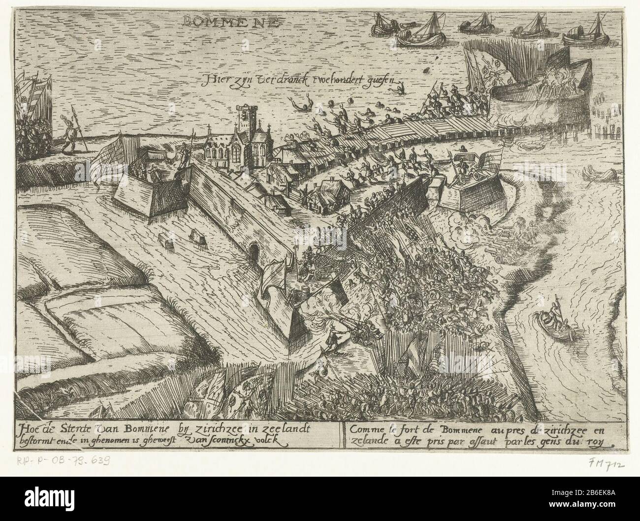 Bommenede occupied by the Spanish, 1575 The fortified town Bommenede on ...
