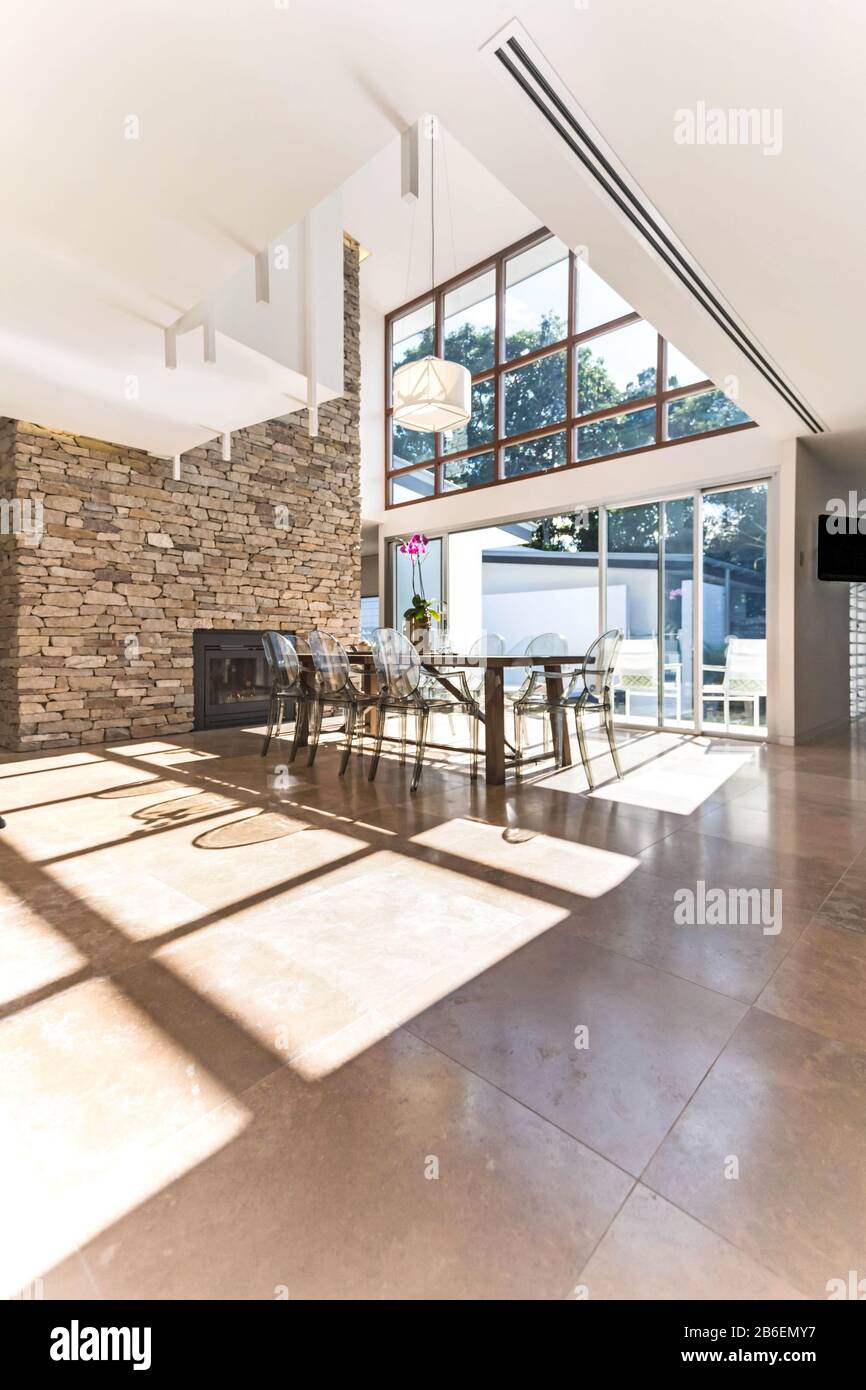 A modern dining hall setting Stock Photo - Alamy