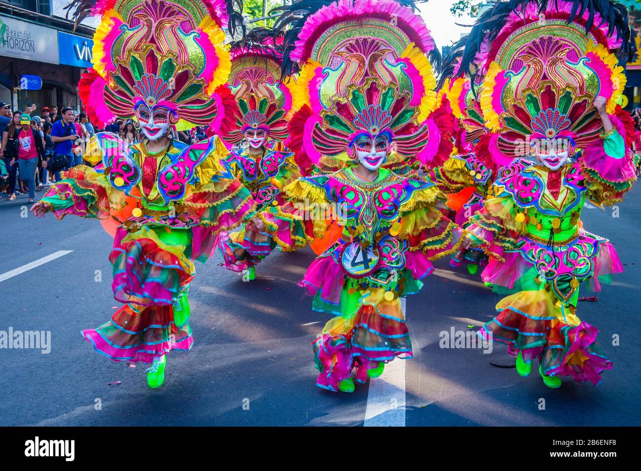 Participants In The Masskara Festival In Bacolod Philippines Stock