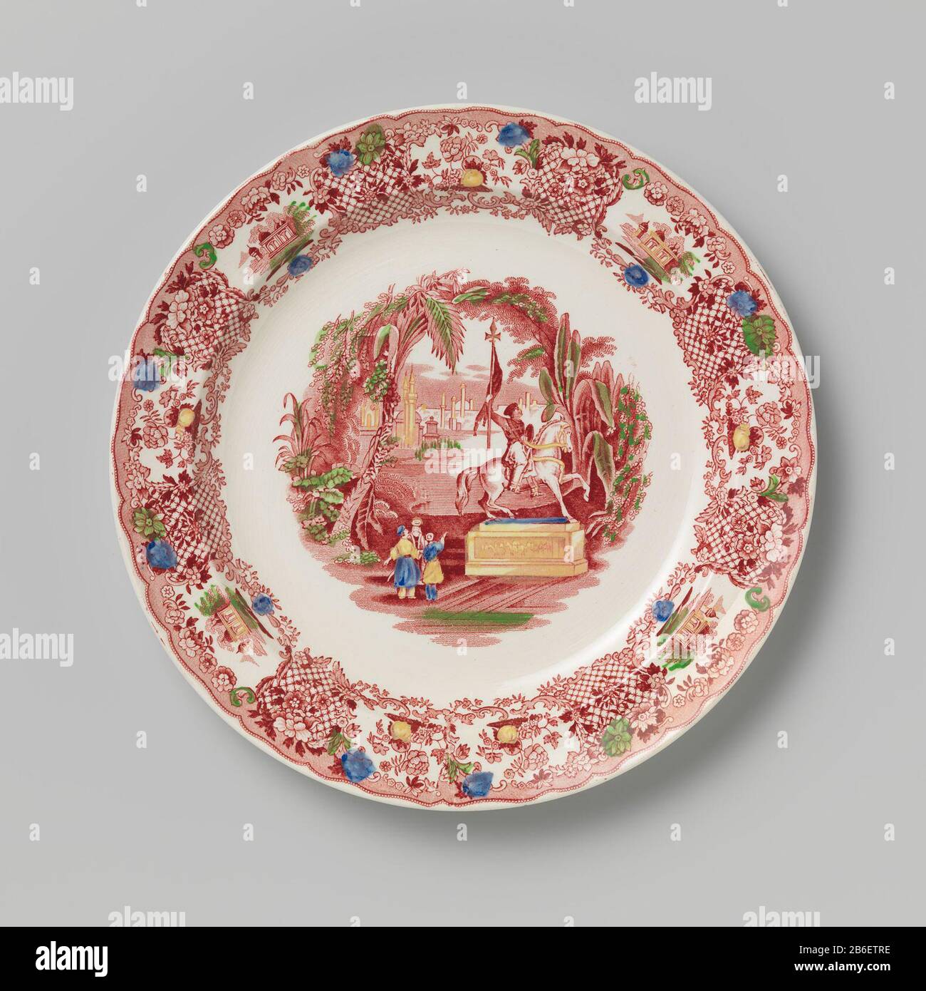 Board with the flat an equestrian statue in oriental landscape Bord van ...