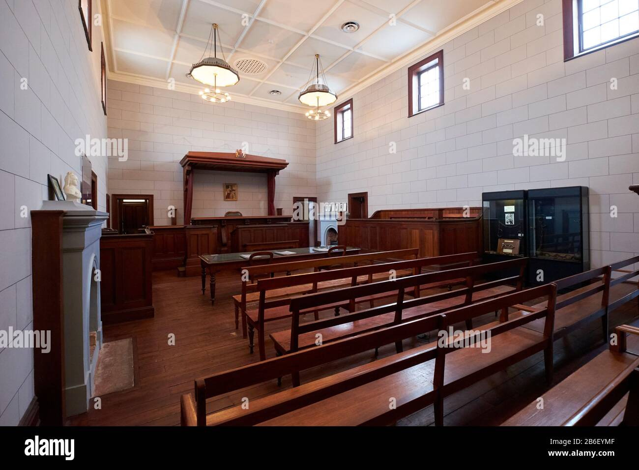The main courtroom at the old Courthouse, now a museum. In Beechworth ...