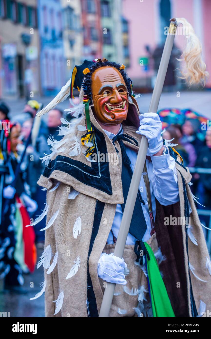Participant in the Rottweil Carnival in Rottweil , Germany Stock Photo ...
