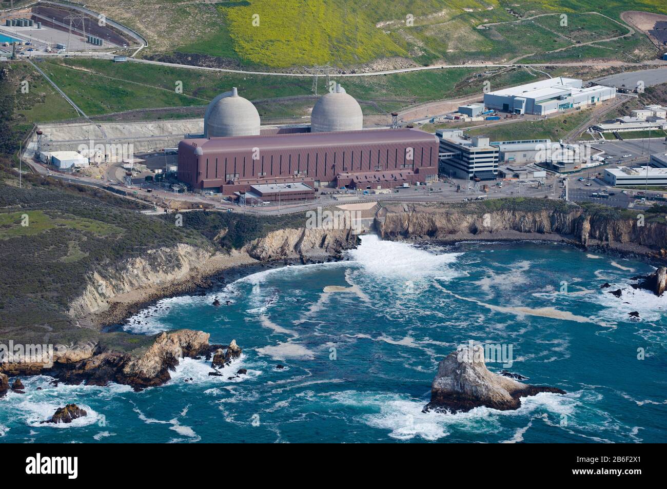 Nuclear Power Station on the coast, Diablo Canyon Nuclear Power Plant, San Luis Obispo County ...