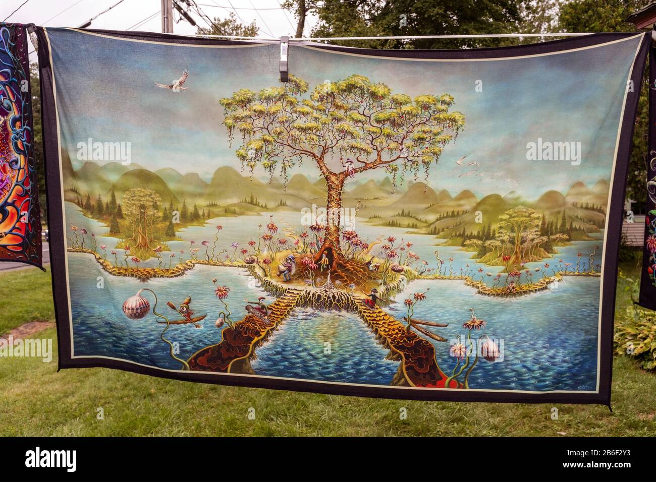 Mike Dubois: Tree Worshiped "Eyeland" Art Mini Tapestry Stock Photo - Alamy