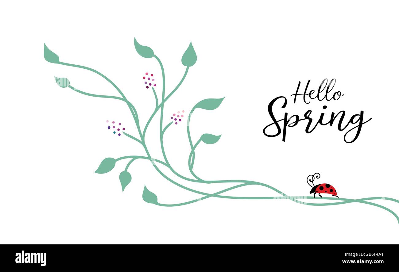 Spring background design with nature design elements of climbing ivy ...