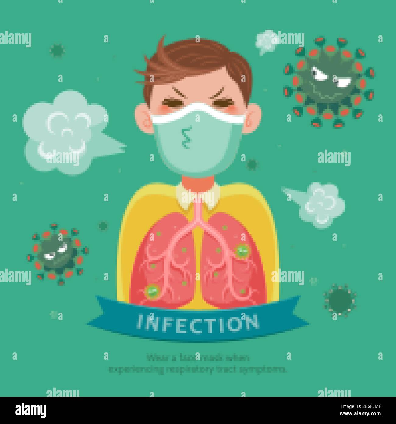 Sick man coronavirus infection in Stock Vector Images - Alamy