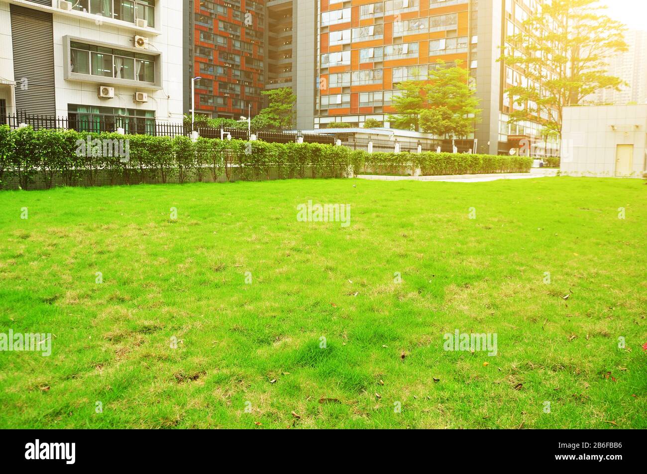 Empty green field in the park,Guangzhou,Guangdong,China Stock Photo - Alamy