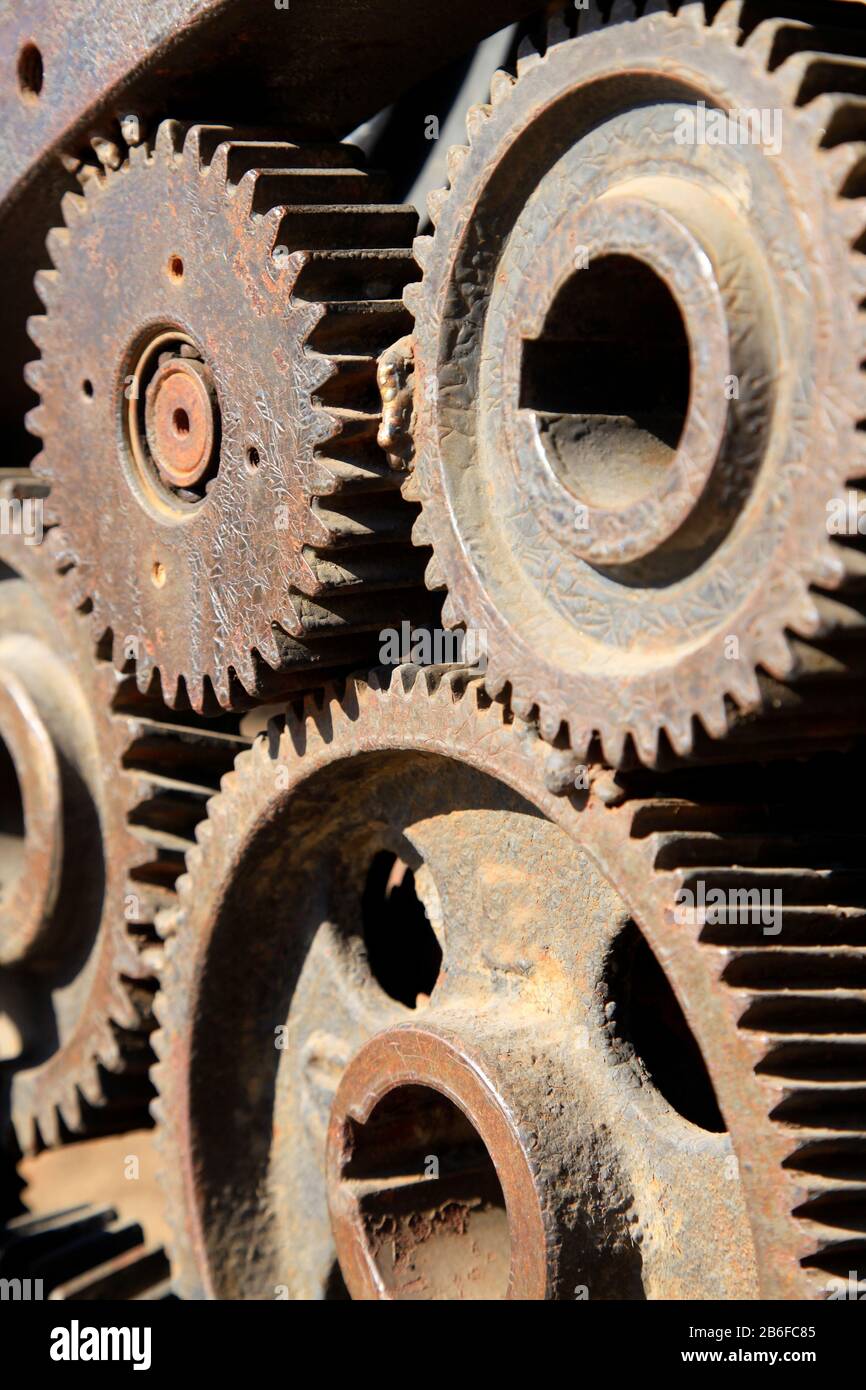 The rusty gears of industrial equipment Stock Photo - Alamy