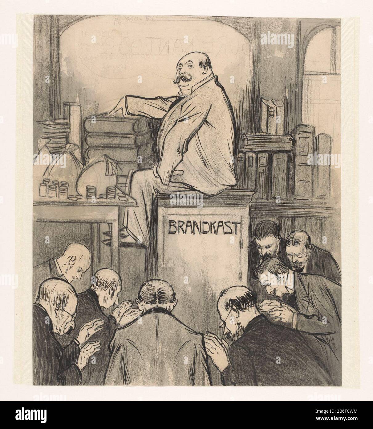 Safe A fat gentleman, officer or banker, is turned left at a safe with ...