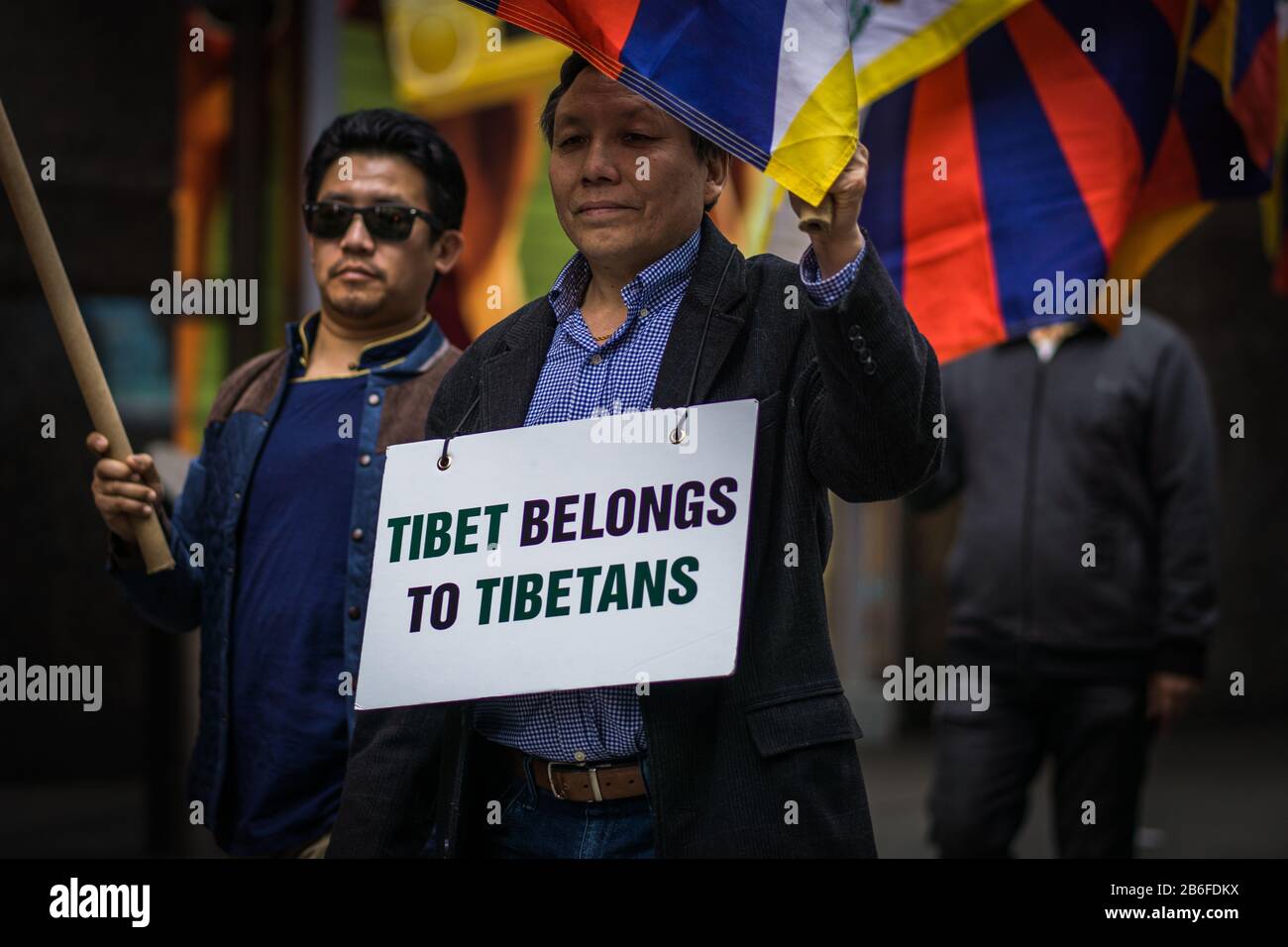 Tibetans National Uprising Day in New York City Stock Photo - Alamy