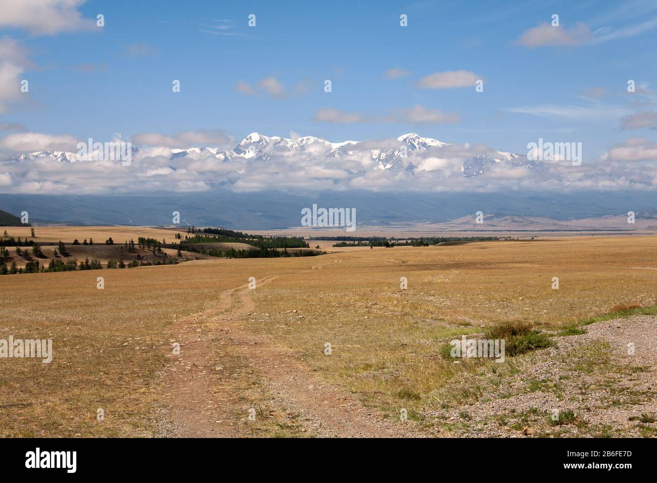 altai canyon steppe and mountains at background Stock Photo - Alamy