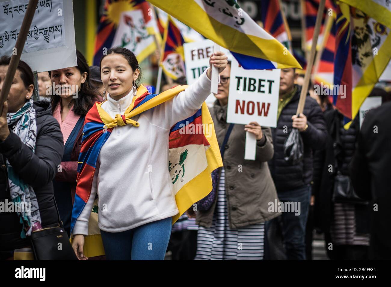 Tibetans National Uprising Day in New York City Stock Photo - Alamy