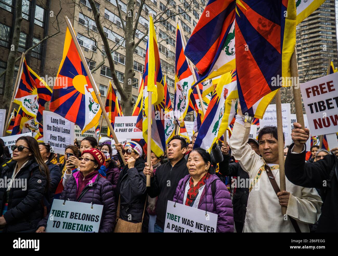 Tibetans National Uprising Day in New York City Stock Photo - Alamy