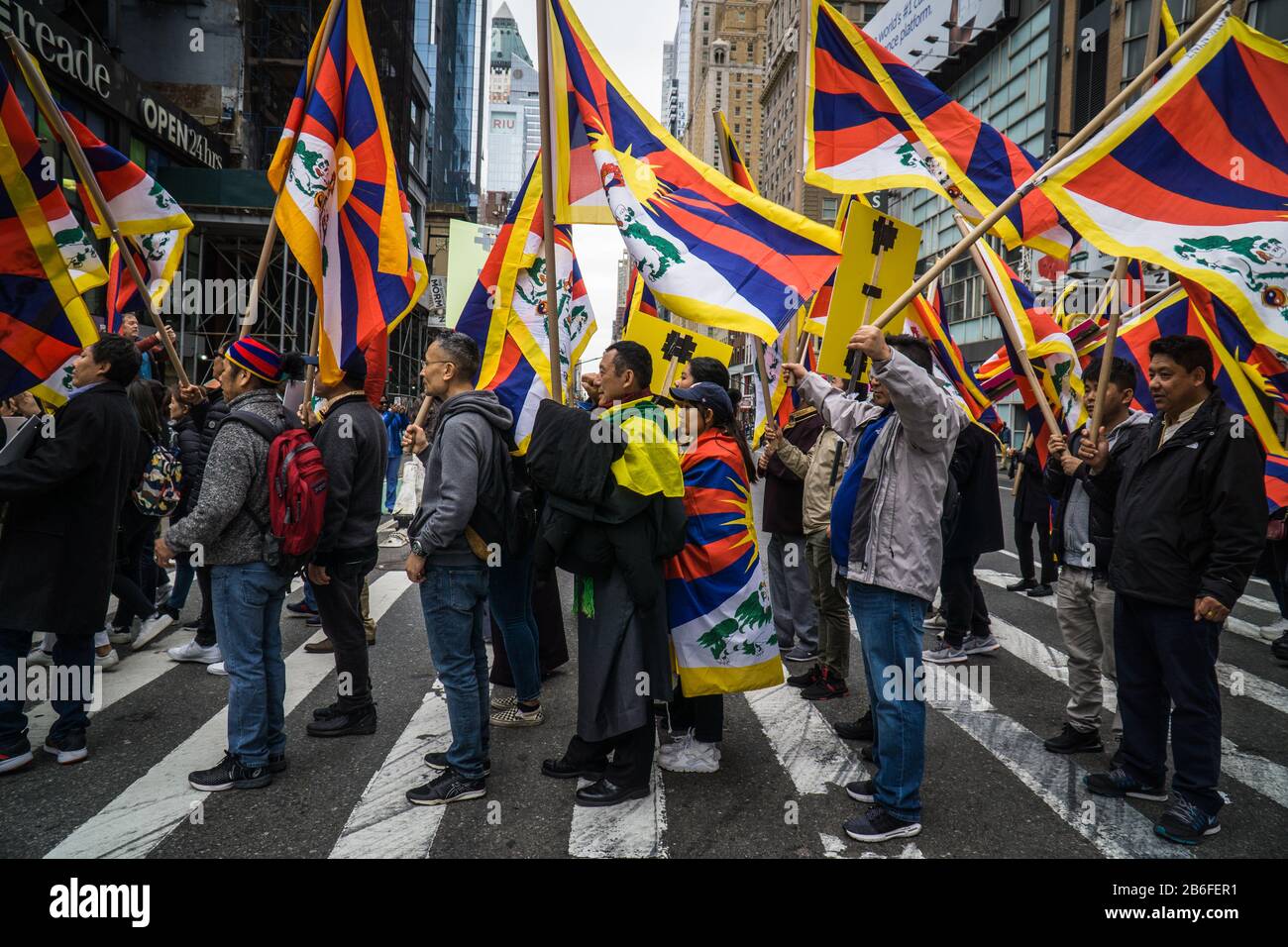 Tibetans National Uprising Day in New York City Stock Photo - Alamy