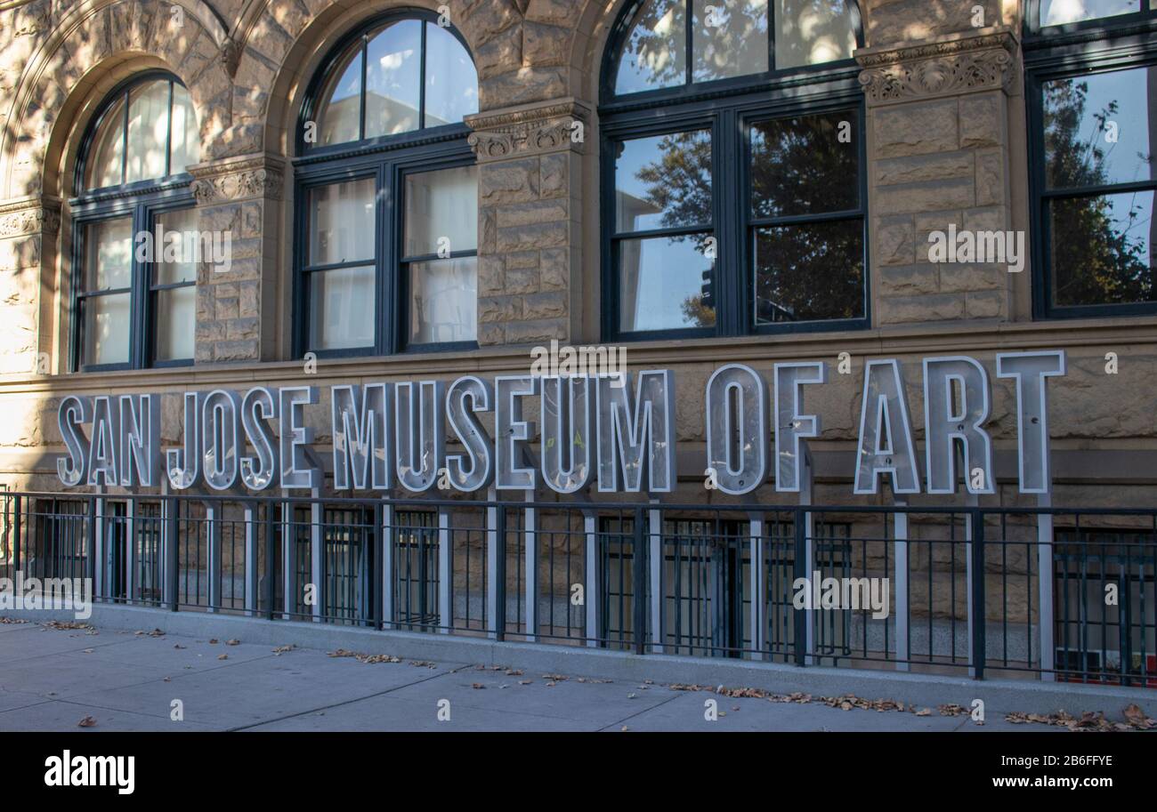 Signage outside of the San Jose Museum of Art Stock Photo - Alamy