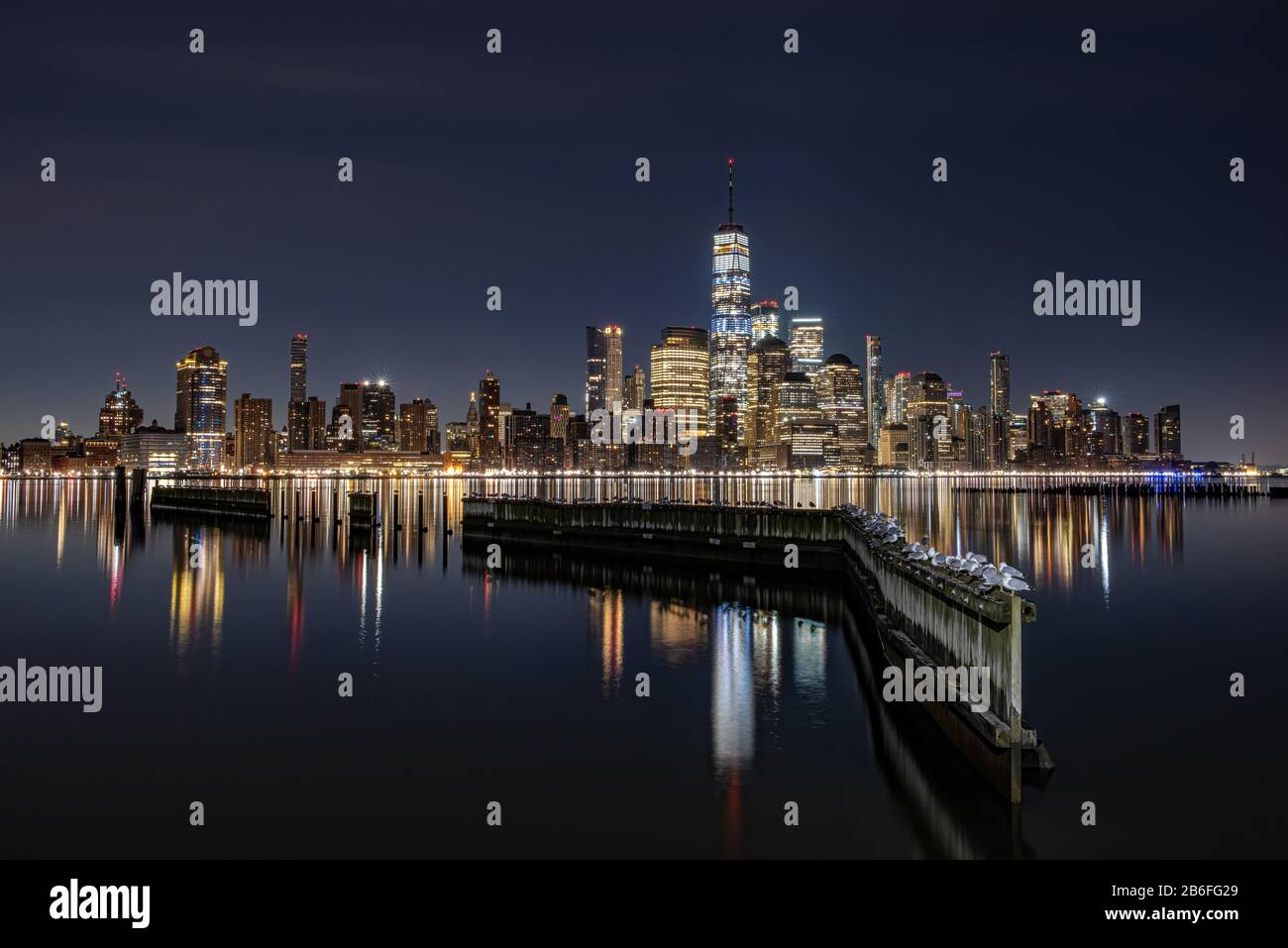 City Skyline at Night Stock Photo - Alamy
