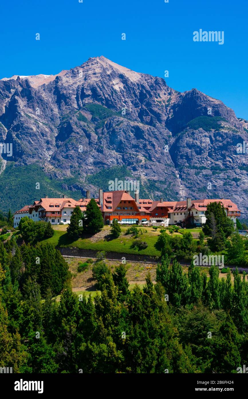 Bariloche, Argentina. February 8, 2020. View of Llao Llao Hotel and ...