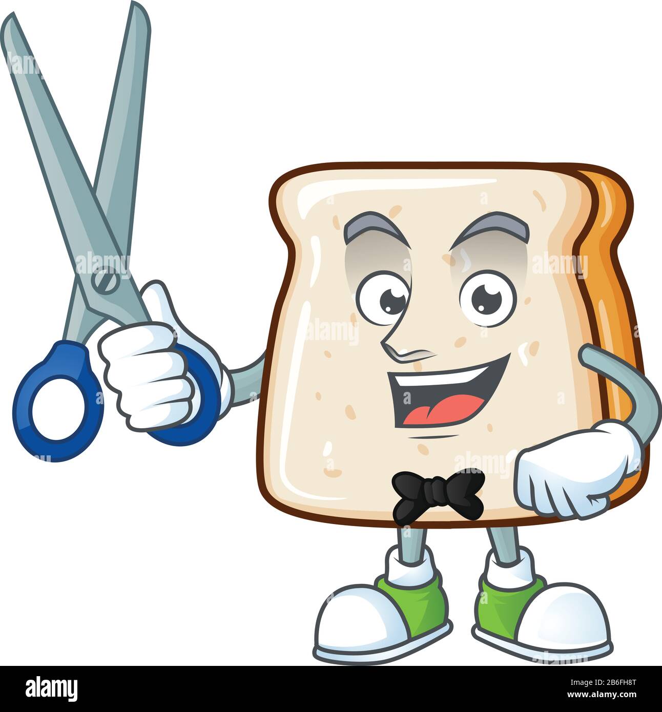Cool Barber slice of bread mascot design style Stock Vector Image & Art ...