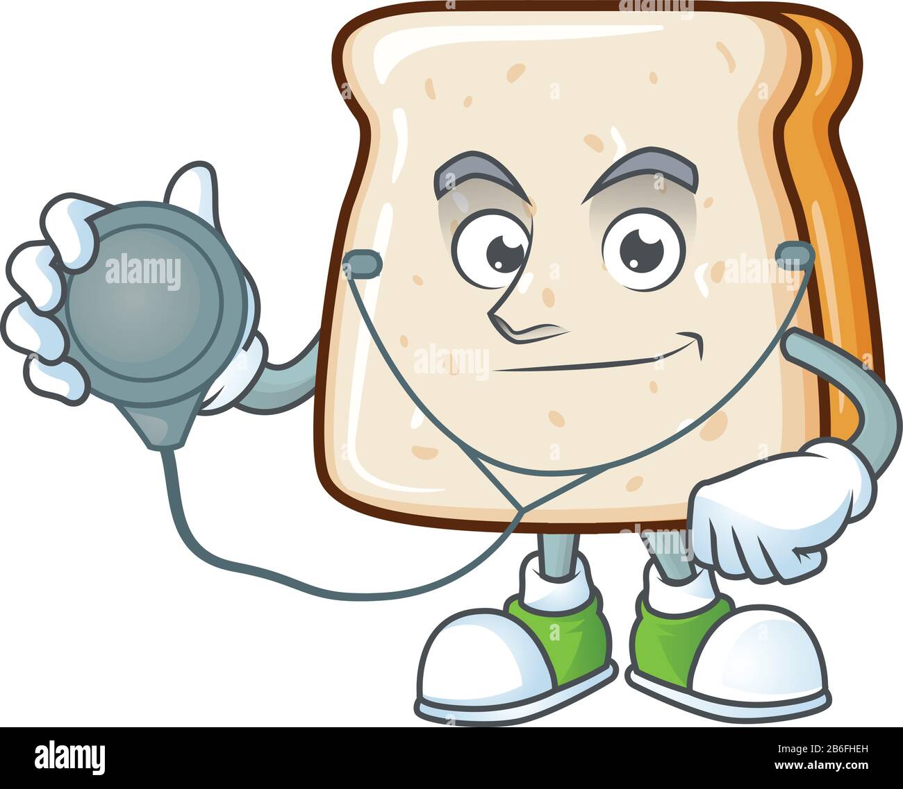 A cartoon character of slice of bread Doctor using tools Stock Vector ...