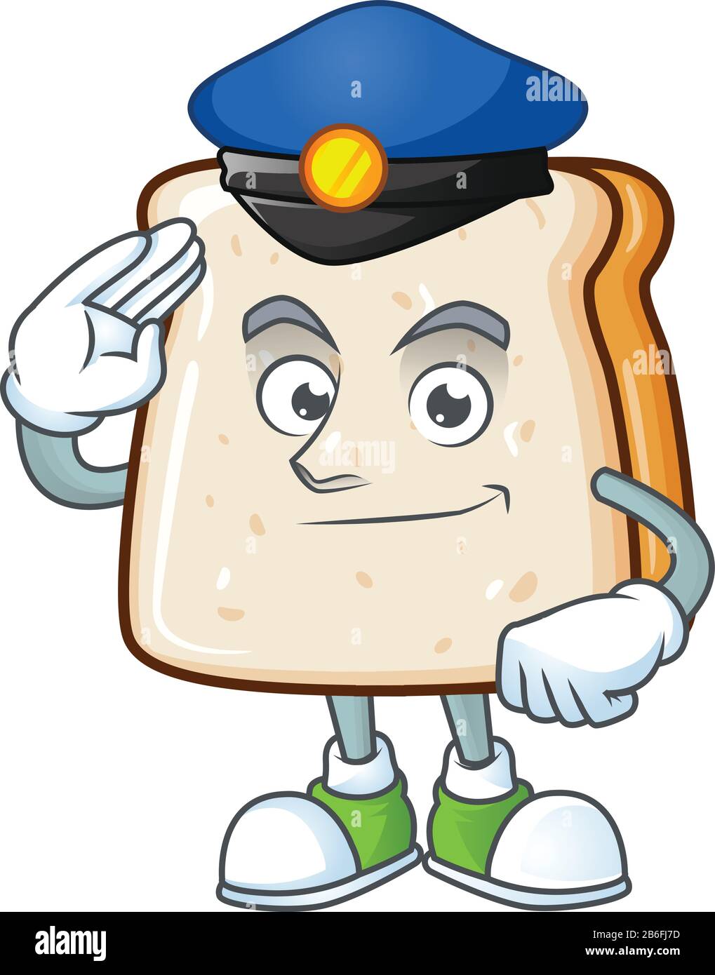 A cartoon of slice of bread dressed as a Police officer Stock Vector ...