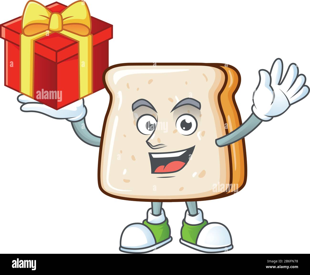 A mascot design style of slice of bread showing crazy face Stock Vector ...