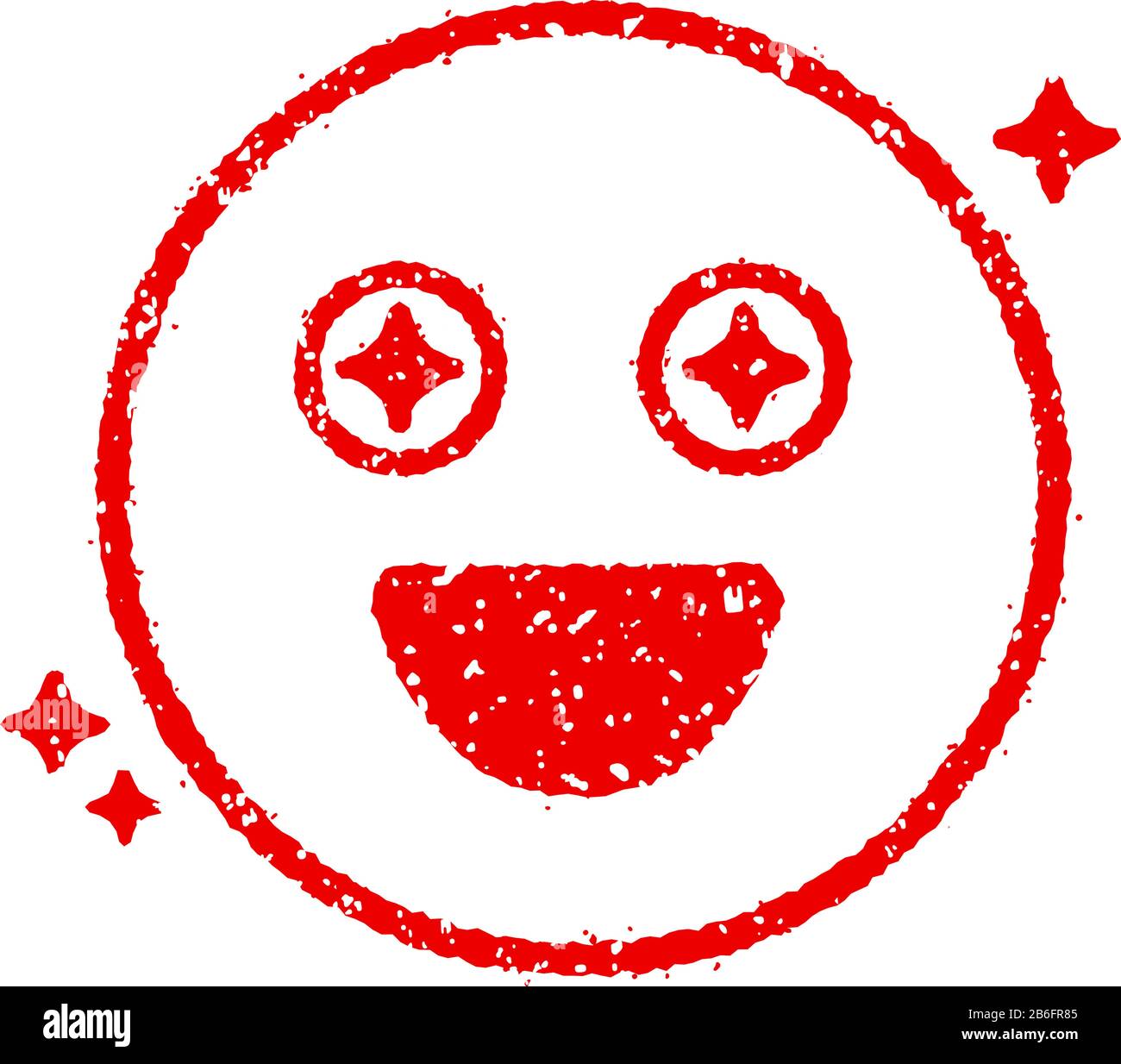 Cartoon face rubber stamp vector illustration / Shine eyes Stock Vector ...